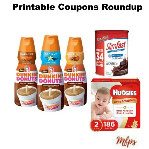 Printable Coupons Roundup: SlimFast, Huggies, Dunkin’ Donuts & More ...