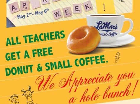 Free Donut & Coffee For Teachers At LaMar's Donuts ...