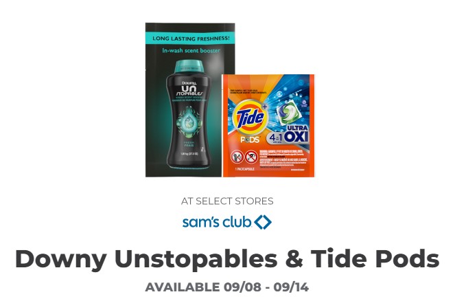 Free Sample Of Downy Unstopables And Tide Pods