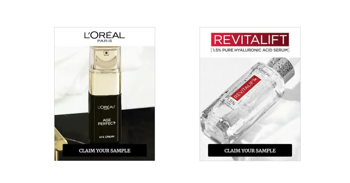 2 FREE L'Oreal Samples!