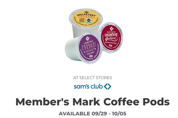 Free Sample Of Member's Mark Coffee Pods At Sam's
