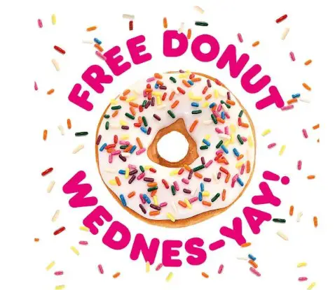 Free Donut At Dunkin' Every Wednesday!
