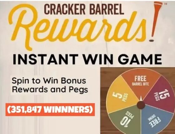 Cracker Barrel Rewards Instant Win Game Giveaway