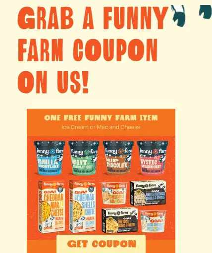 Free Pint Of Funny Farm Ice Cream Or A Mac And Cheese Product!