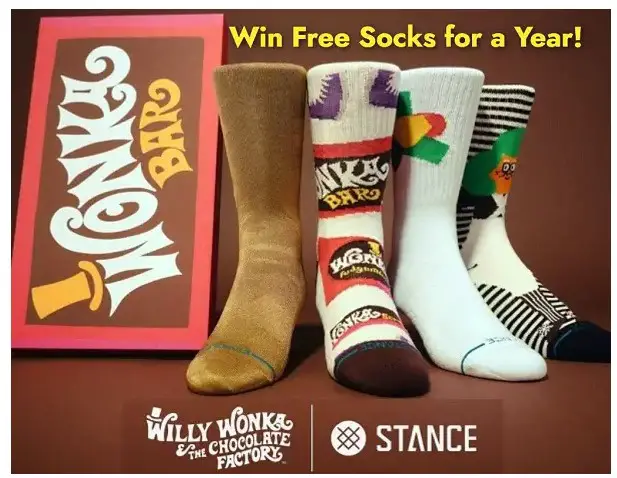 Stance Willy Wonka Giveaway - Win Lifetime Supply Of Free Socks