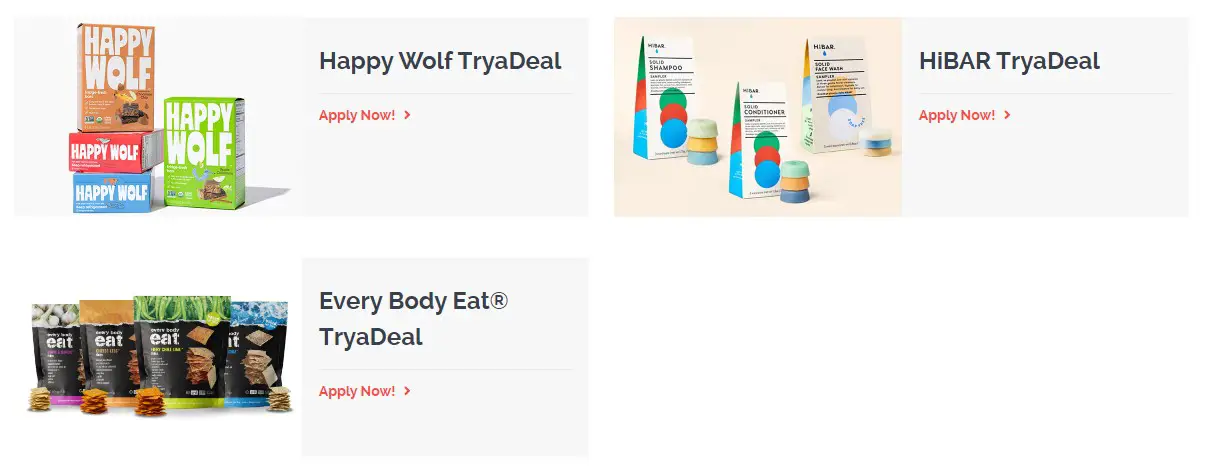 Free Products With Tryazon TryaDeal Sampling Program!