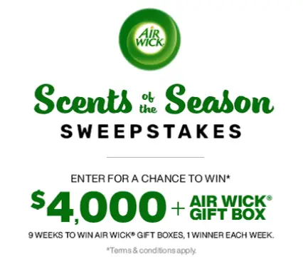 Air Wick Scents Of The Season Sweepstakes