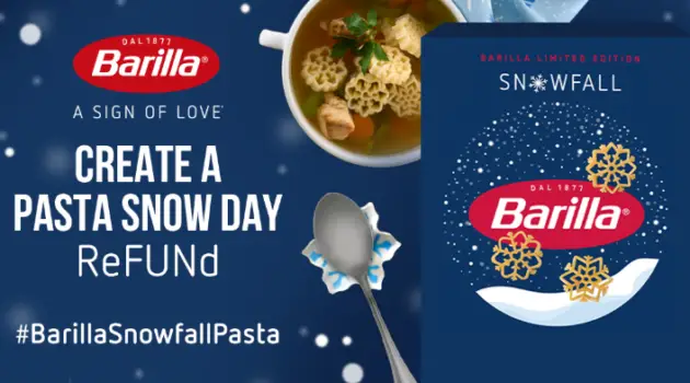 Free Barilla Create A Pasta Snow Day ReFUNd With Ripple Street